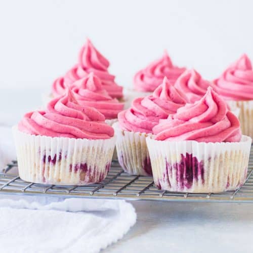 Raspberry Cupcakes - The Itsy-Bitsy Kitchen