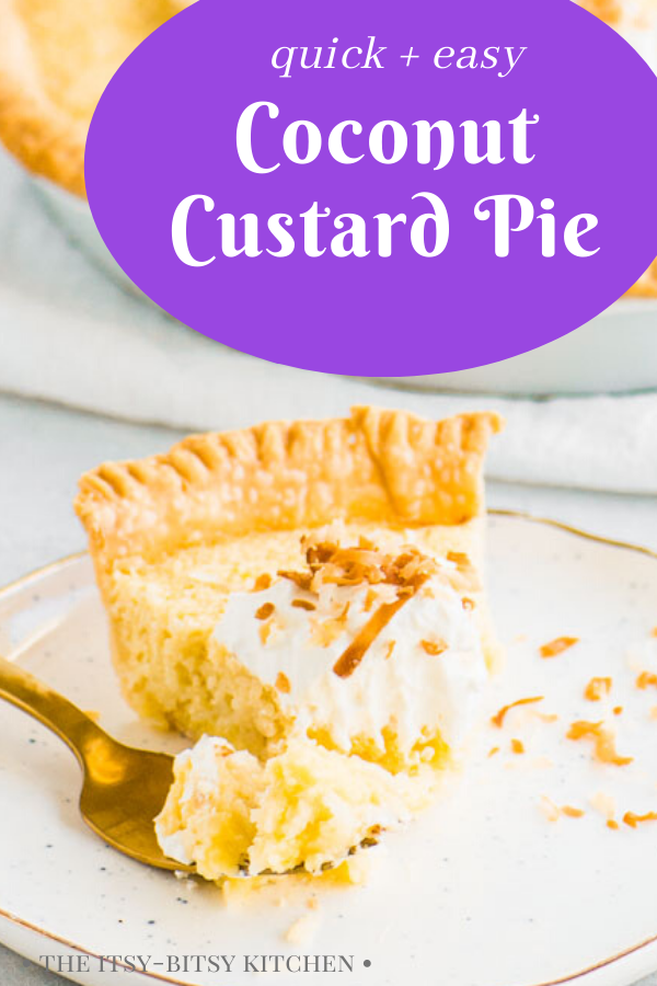 Coconut Custard Pie - The Itsy-Bitsy Kitchen